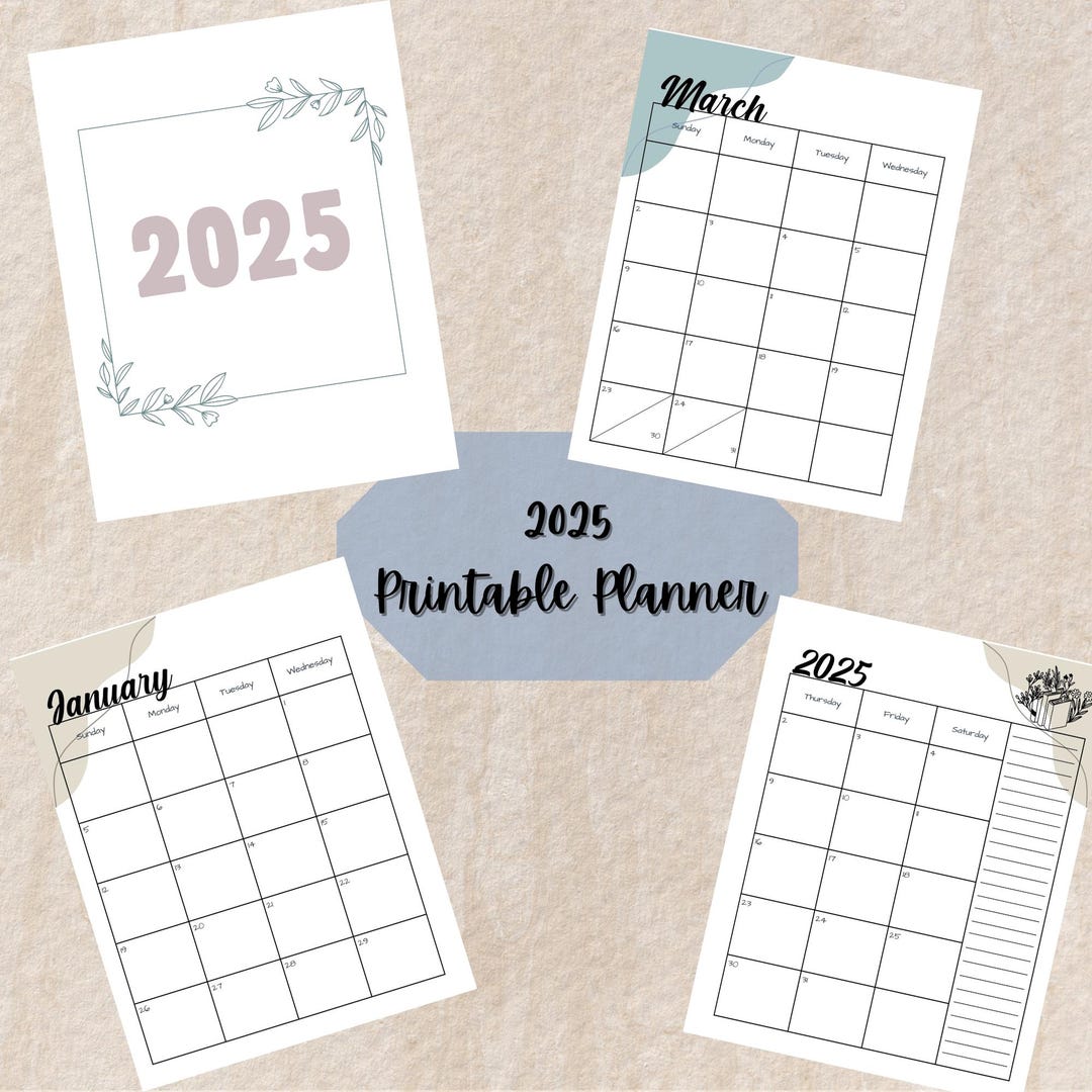 2025 Printable Planner, 2025 Printable Calendar, Printable Planner - Etsy
