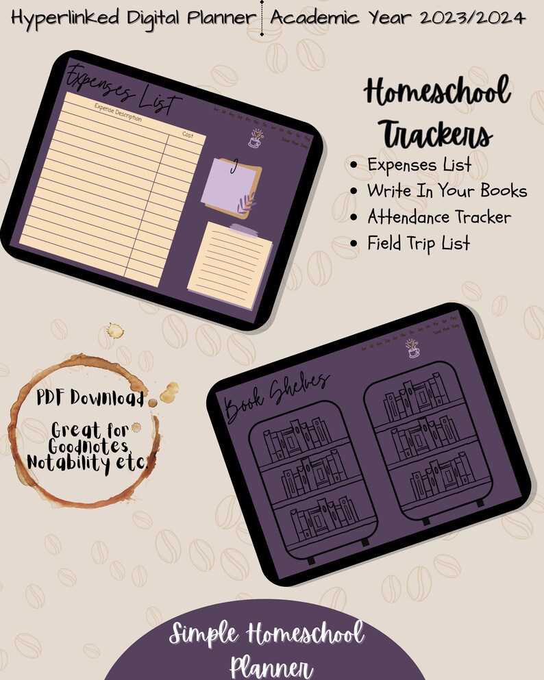 Simple Homeschool Family Planner--digital Planner--hyperlinked PDF ...
