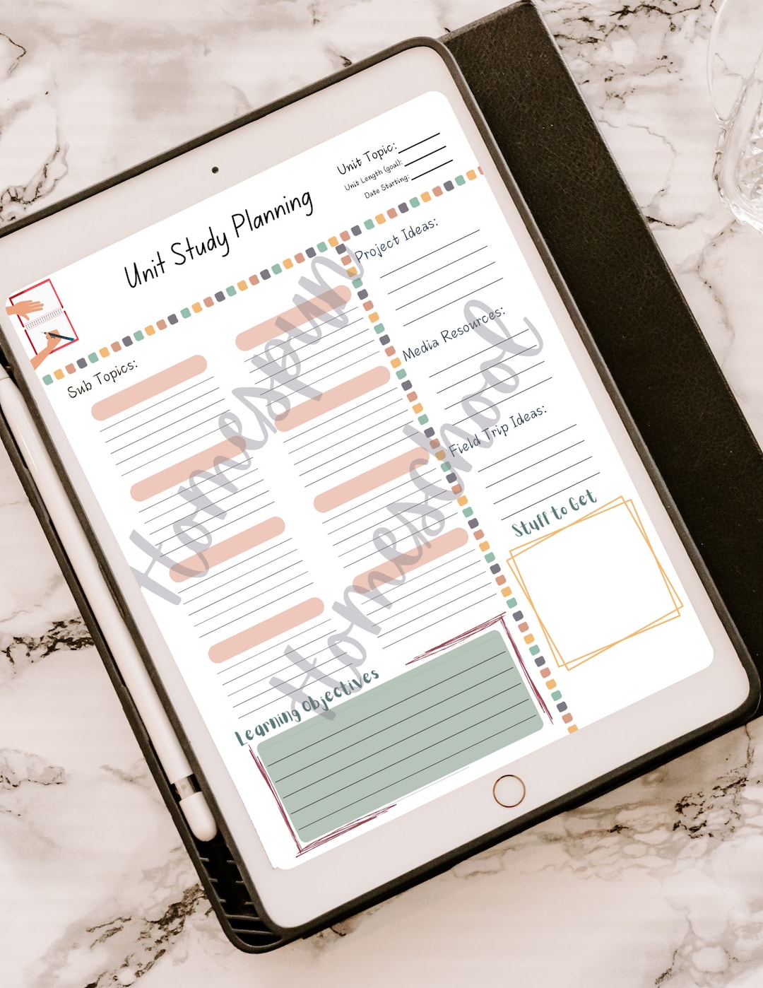 Unit Study Planner, Brainstorm, Homeschool, Planning --PRINTABLE - Etsy