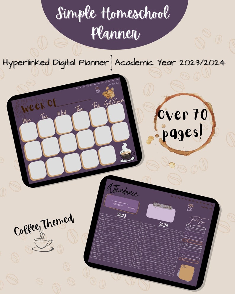 Simple Homeschool Family Planner--digital Planner--hyperlinked PDF ...