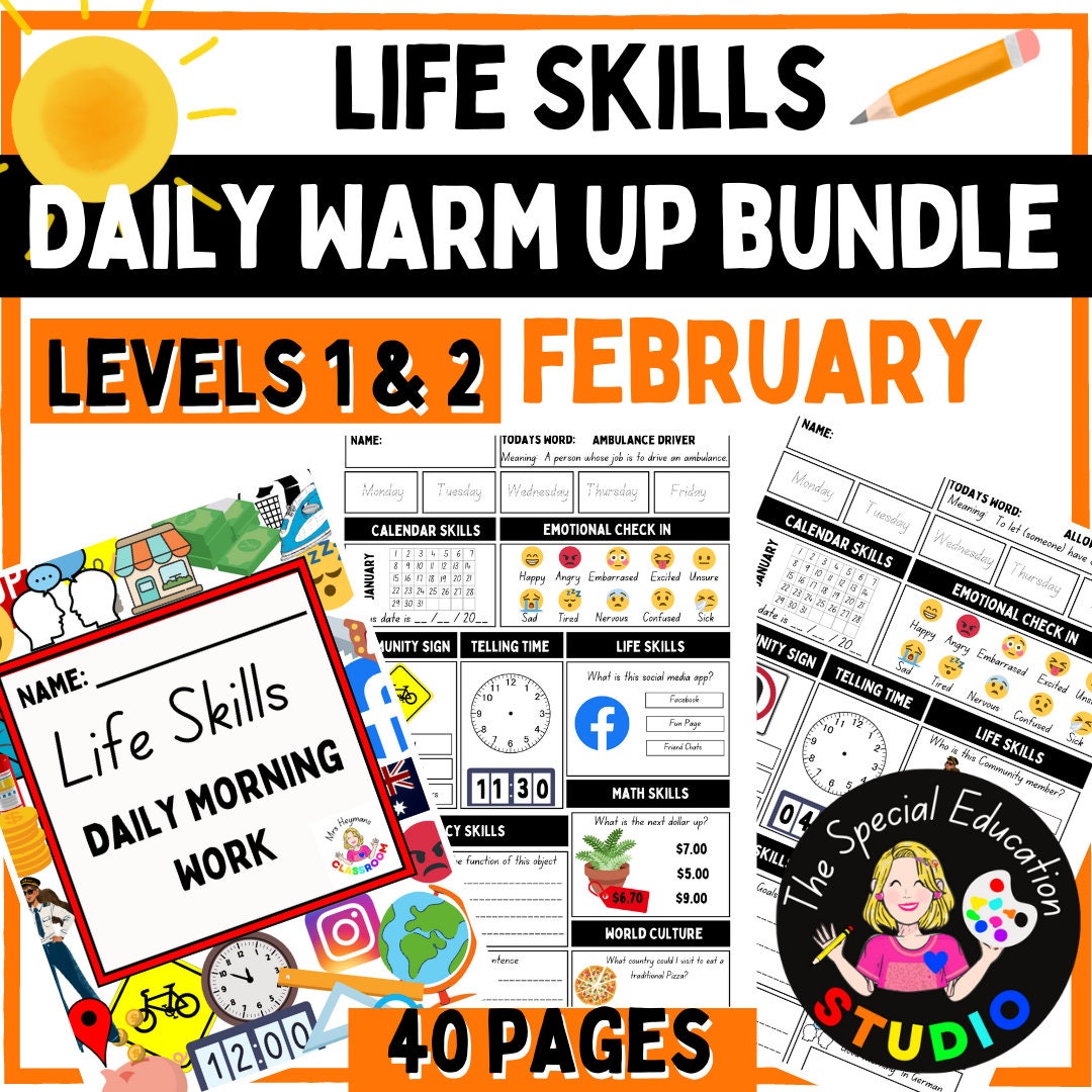 Morning Worksheets Morning Work Homeschool Special Education - Etsy