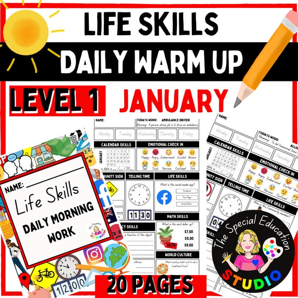 Adult Life Skills Worksheets - Etsy