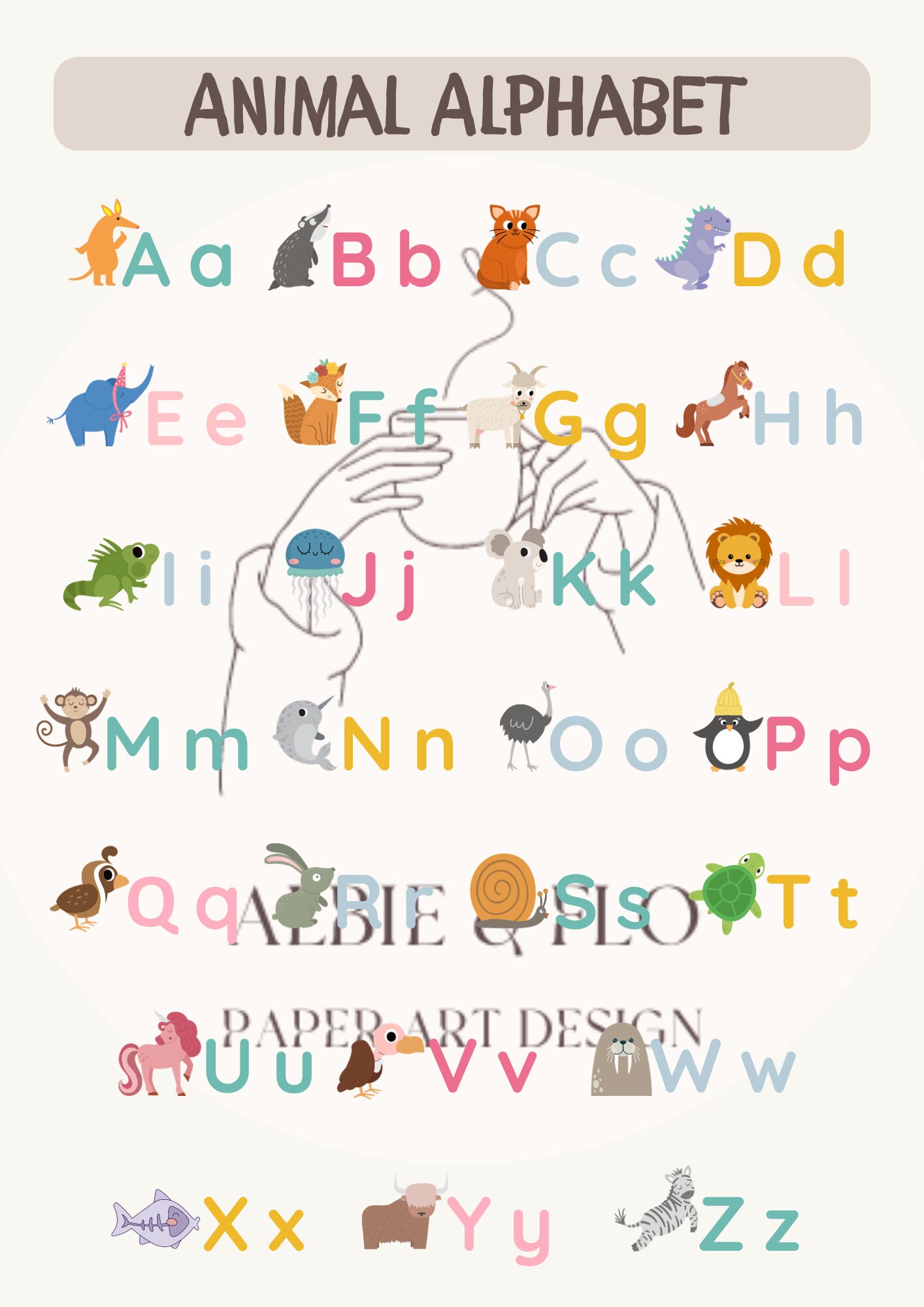 Animal Alphabet, Nursery, Bedroom, Playroom, Writing, Letter ...