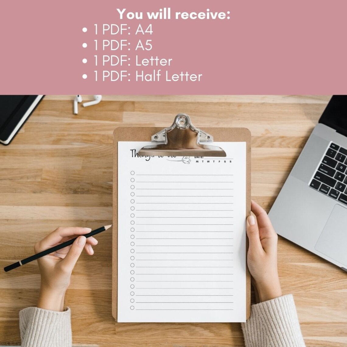 Printable Daily to Do List With a Feminine Touch of a Flower - Etsy