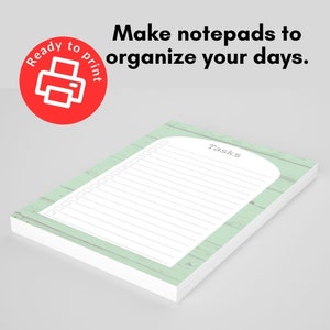 Printable Task Checklist Green Wood Daily Organizer to Do - Etsy