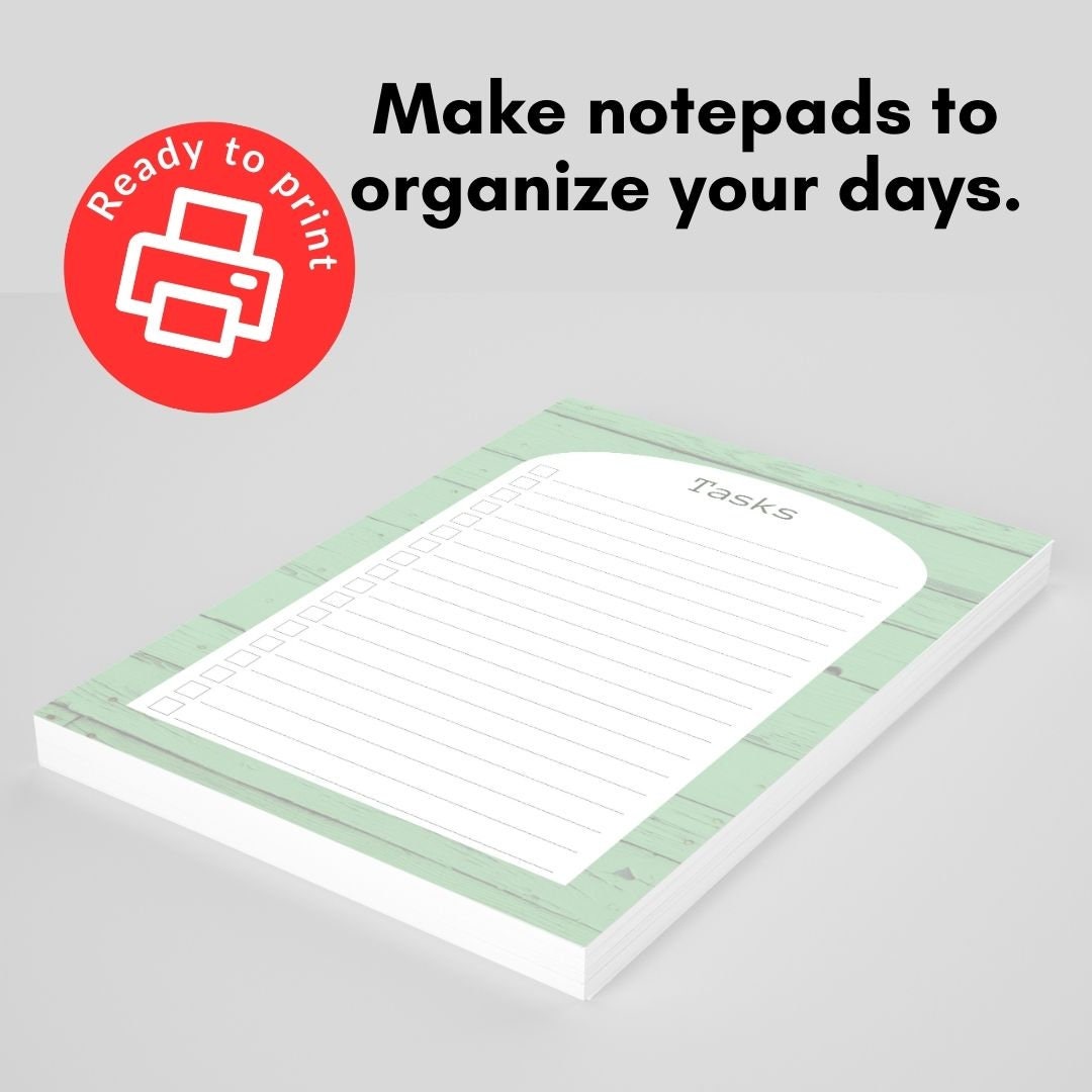 Printable Task Checklist Green Wood Daily Organizer to Do - Etsy