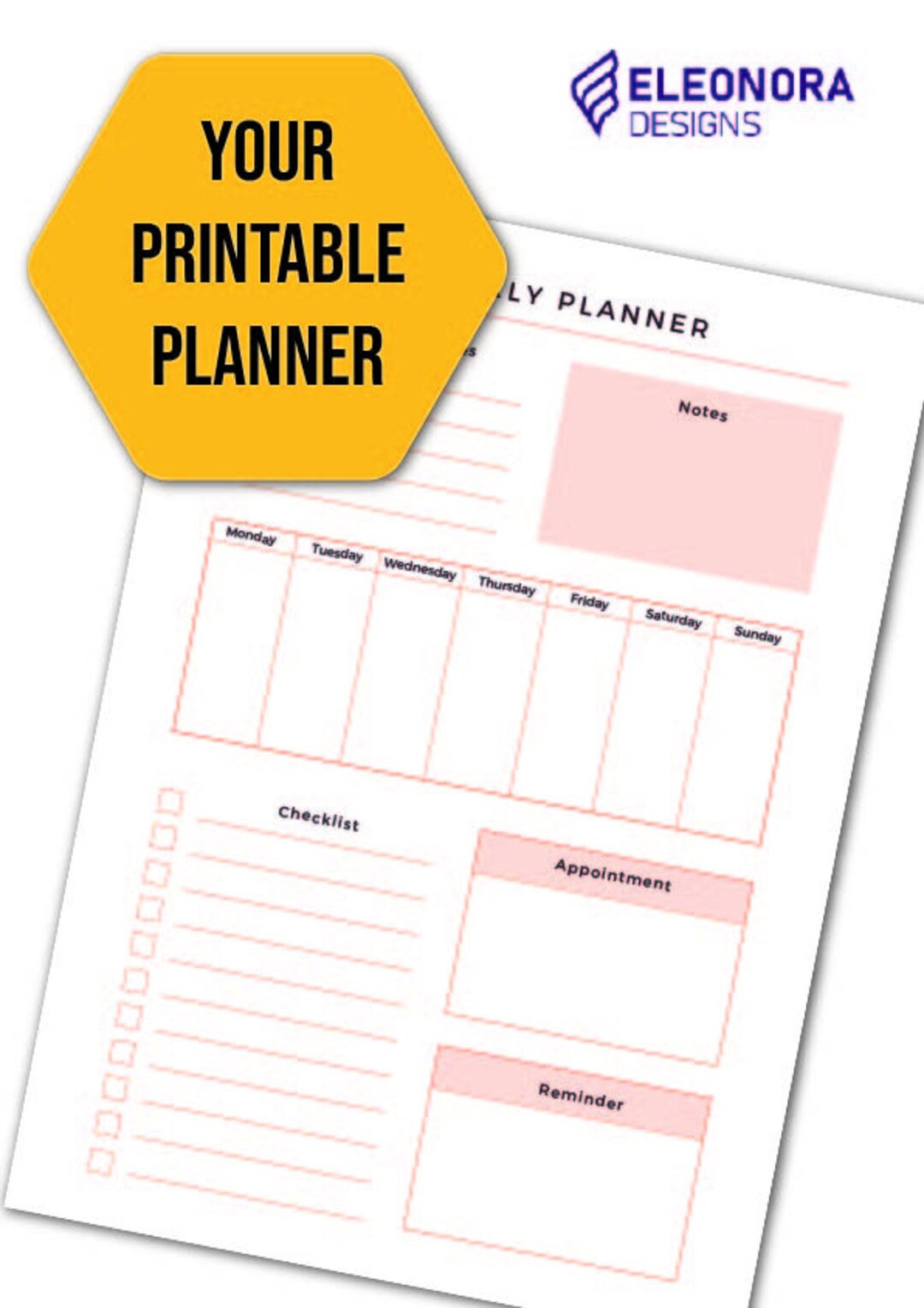 7 Day Planner Printable Daily Planner Weekly Planner Daily - Etsy