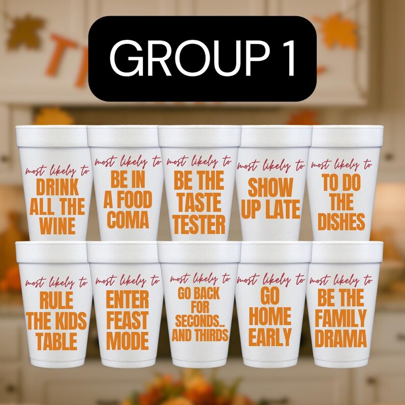 Thanksgiving Dinner Cups, Party Drinkware, Disposable, Friendsgiving ...