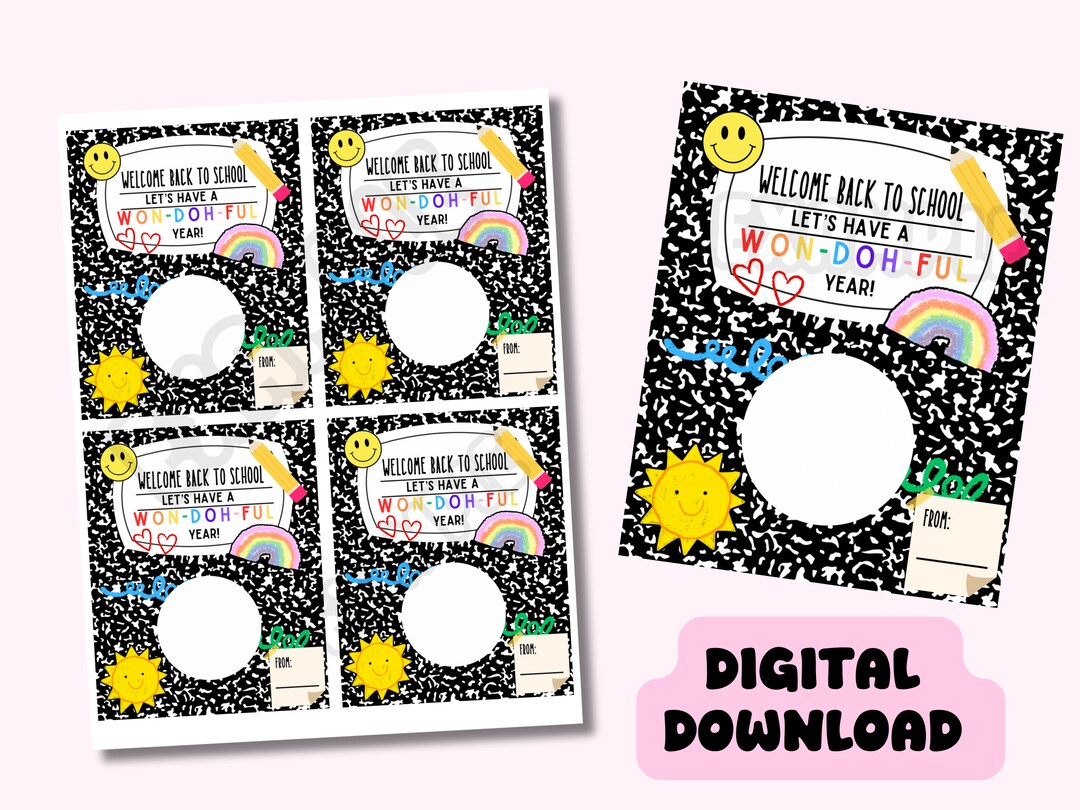 Back to School Gift Tags: Won-doh-ful Year Printable (digital Download ...