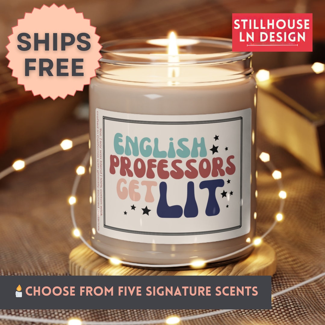 English Professor Gift Candle Cute Bookish Gift Professor Gifts or ...