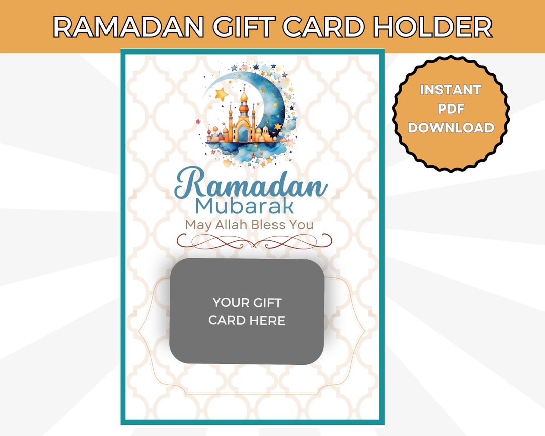 Printable Ramadan Gift Card Holder Card for Eid Favors Iftar Gift ...