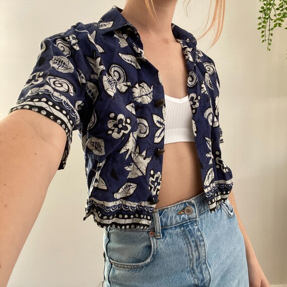 Cropped floral button - Gem