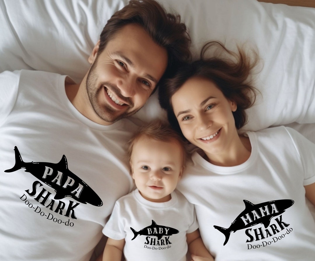 Baby Shark Mom Dad Son Daughter Family T-shirts Matching Outfits ...