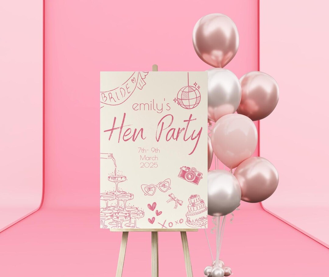 A1 Personalised Hens Party Sign | Hen Party | Sign | Digital File ...