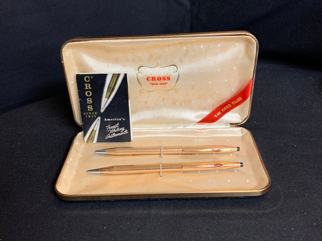 Vintage Cross Gold Pen and Pencil Set in Original Box With Instruction ...