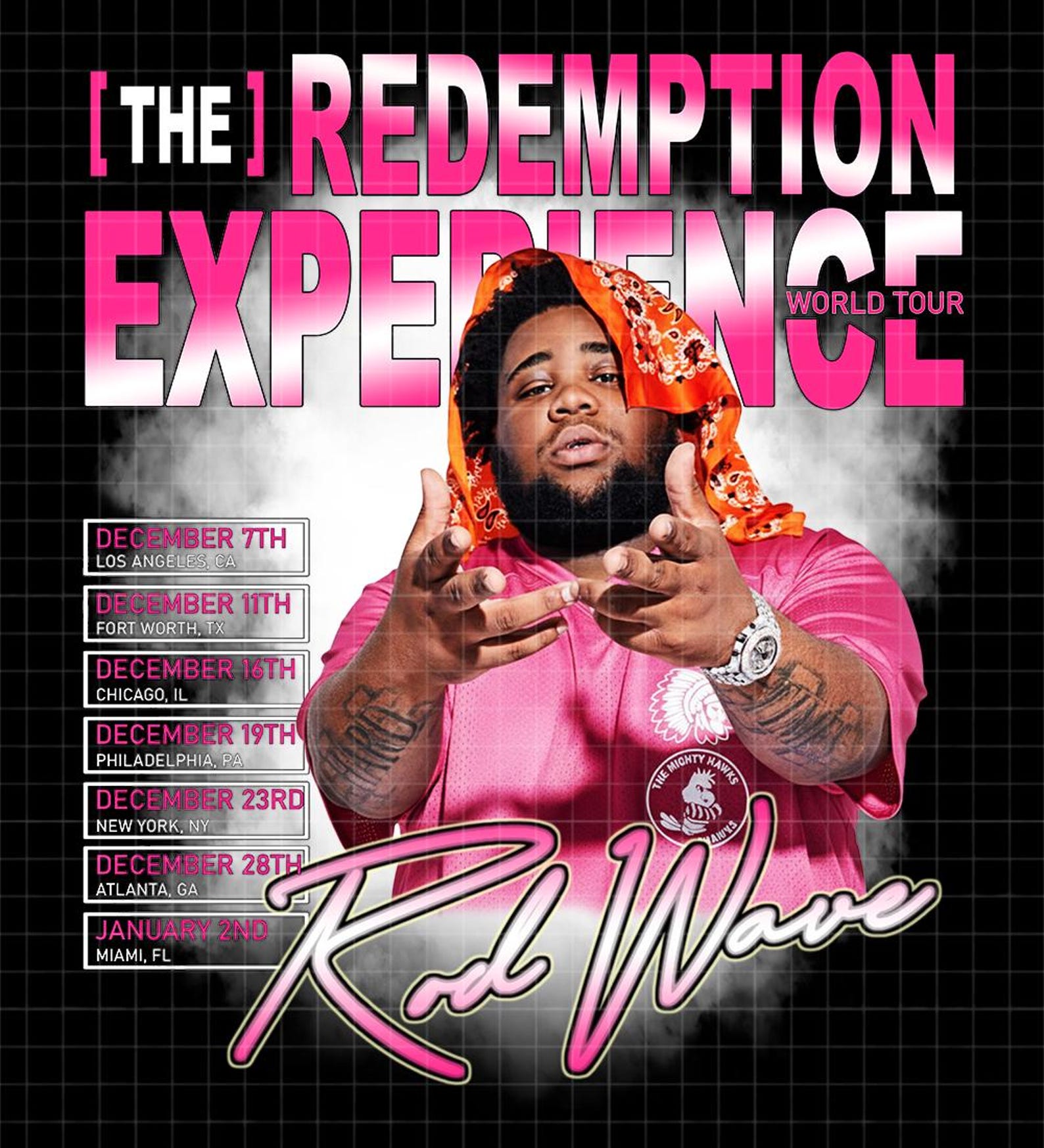 Rod Wave the Redemption Experience Tour 2025 PNG File, Concert Digital ...