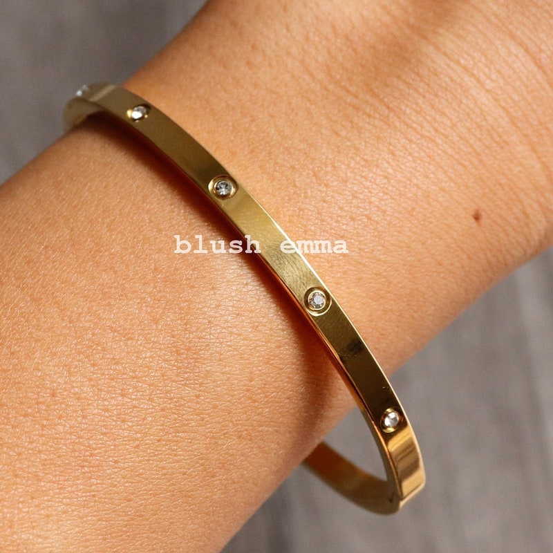 Paved Bangle Bracelet - Etsy