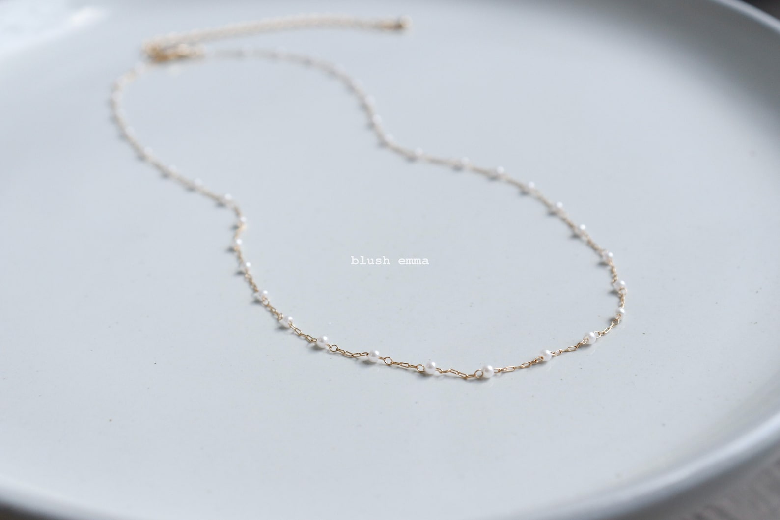 Bare Minimum Tiny Pearl 1mm Small Beaded Pearl Necklace | Bead Boho ...