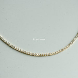 Colorful Tiny Crystal Pave Rainbow Tennis Necklace | Sterling Silver ...