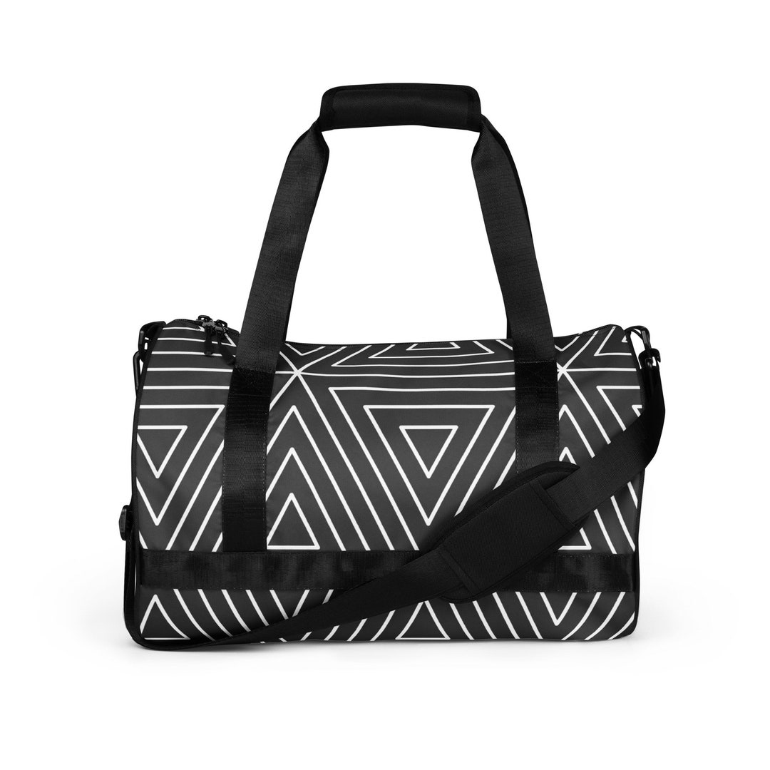 Black and White Modern Geometric Triangles Tote Bag, Boho Bag, Modern ...