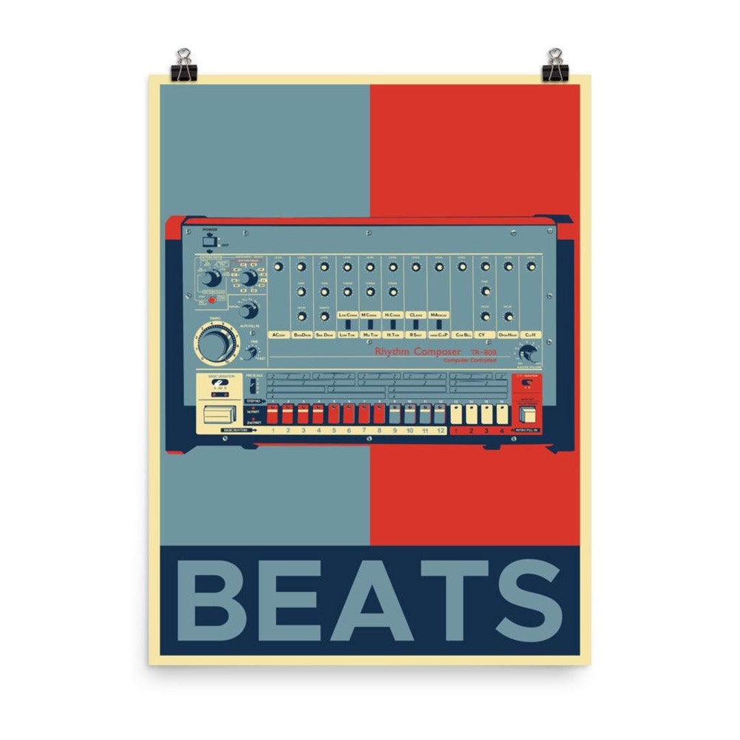 Beats Poster, Roland TR 808, Drum Machine, DJ Poster, Old School Music ...