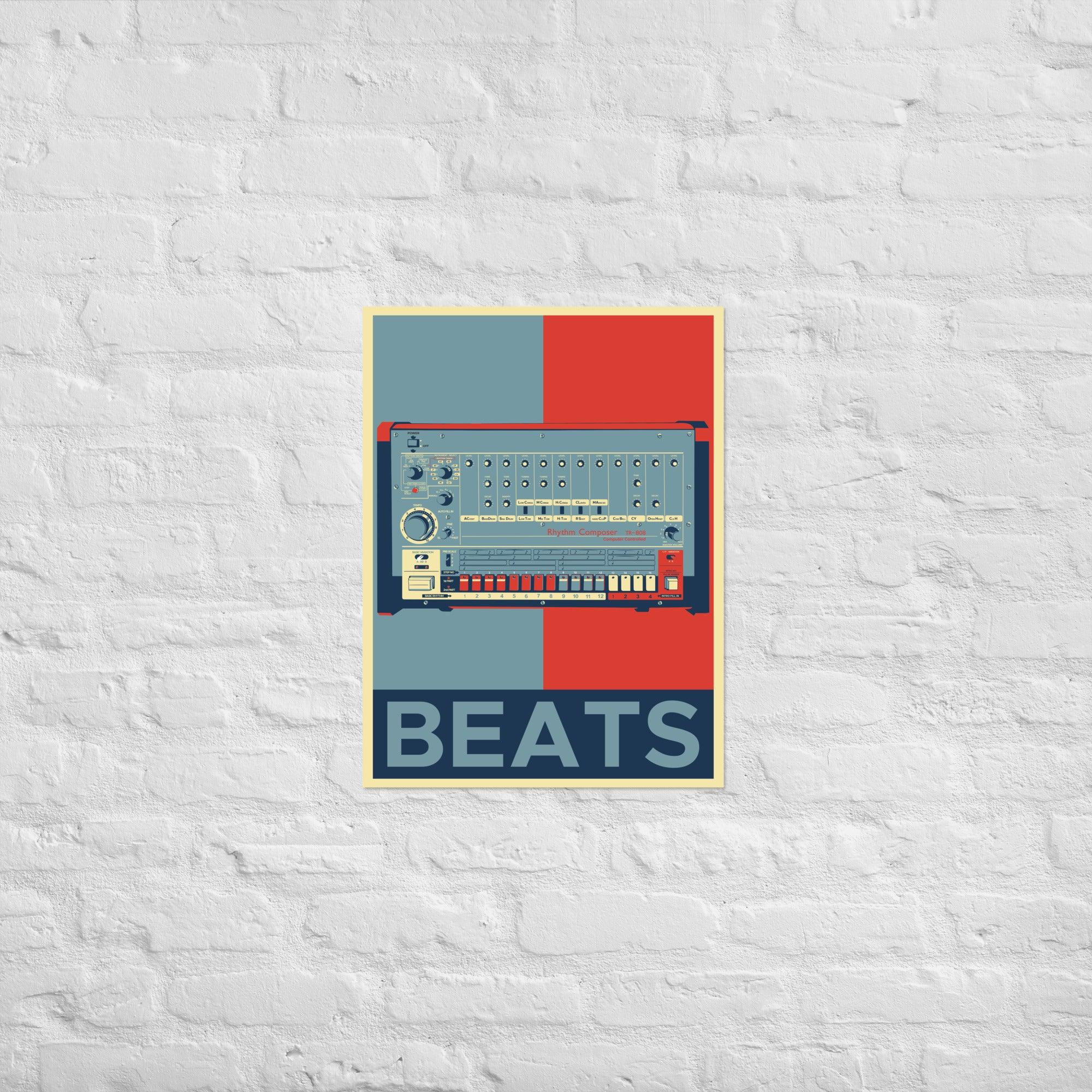Beats Poster, Roland TR 808, Drum Machine, DJ Poster, Old School Music ...