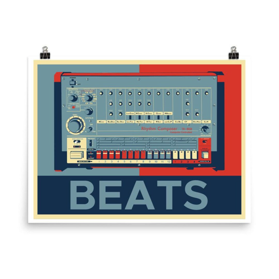 Beats Poster, Roland TR 808, Drum Machine, DJ Poster, Old School Music ...