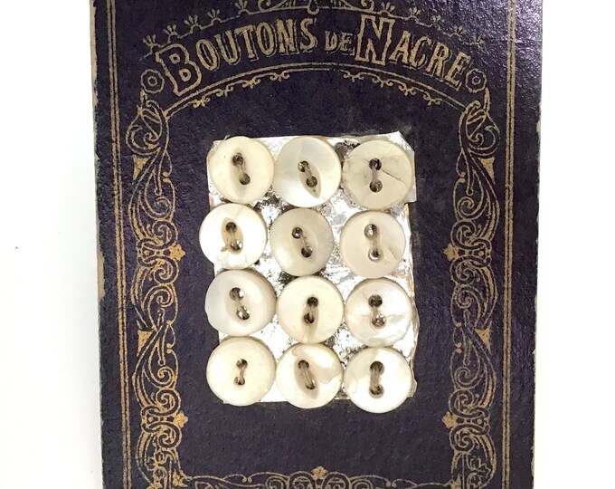 12 Antique French Boutons De Nacre/mother of Pearl Buttons on Original ...