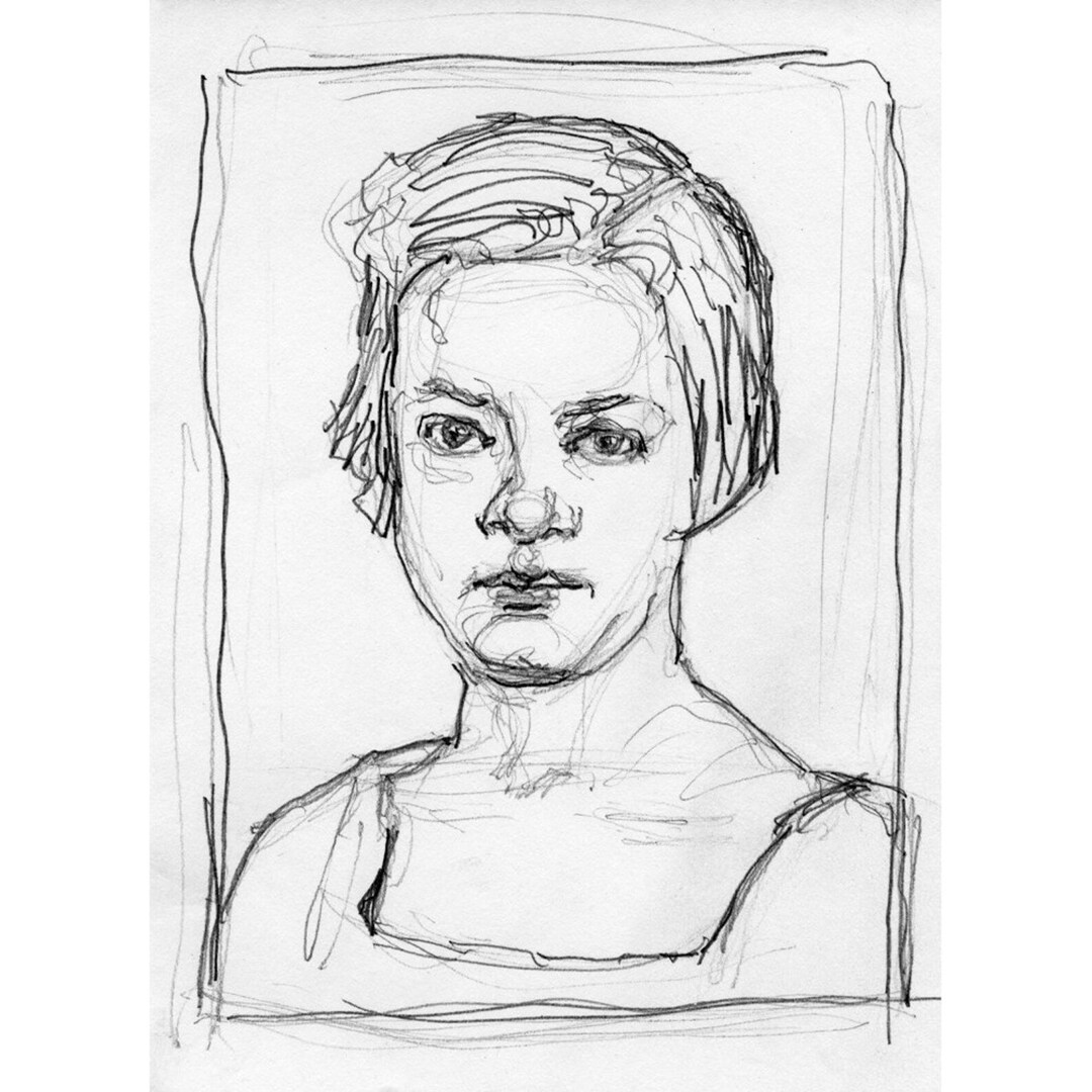 Portrait Of A 1920s Woman Pencil Drawing Of A Young Woman Line Drawing Art Sketches Drawings 