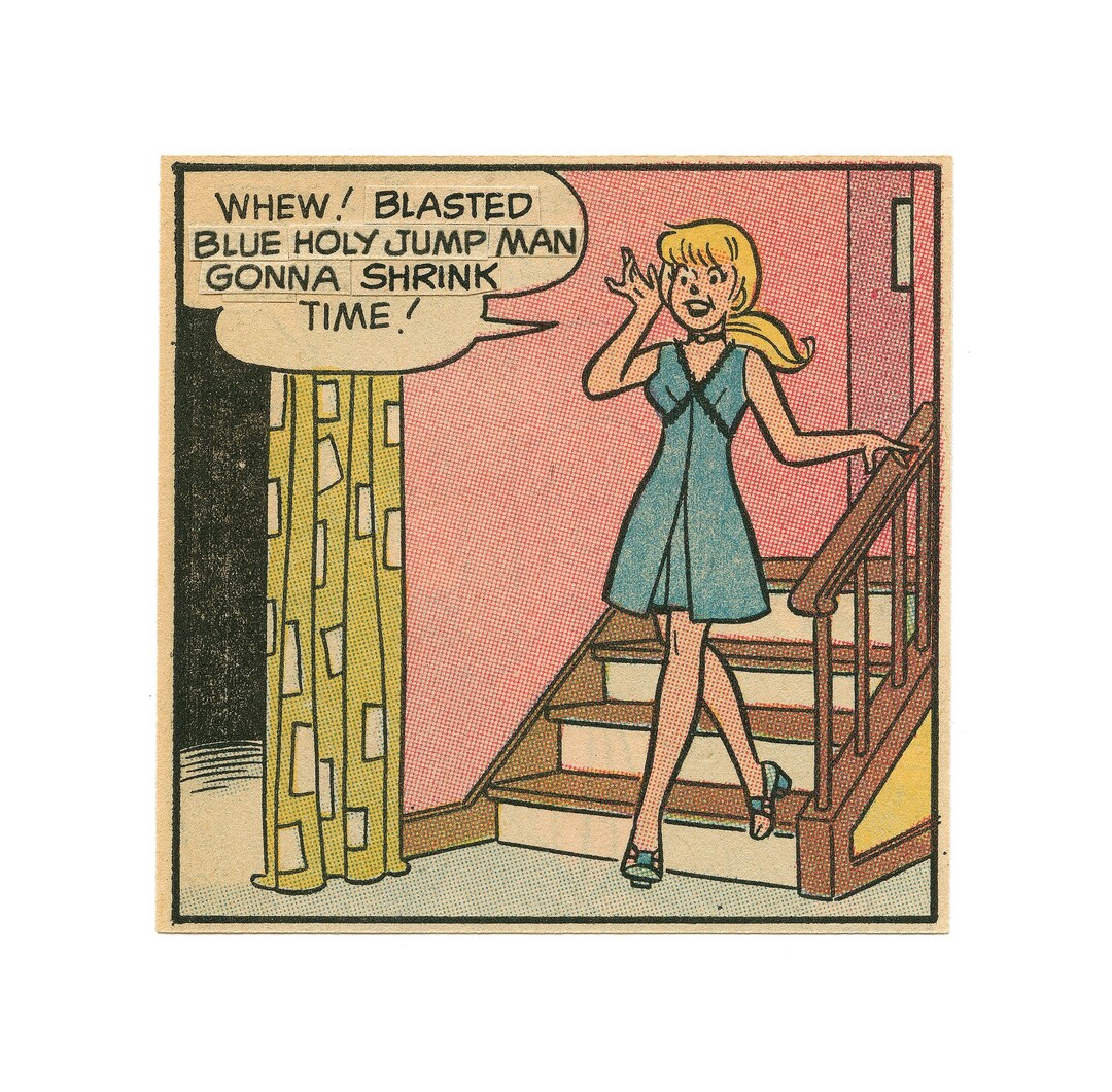 Original Collage Art Jump Man Vintage Archie Comics, Altered Text ...