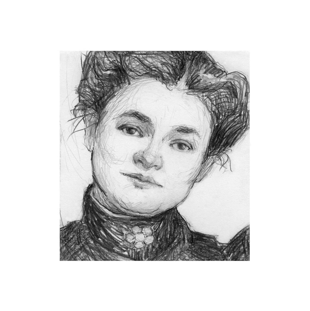 The Merry Widow - Pencil Drawing Portrait of Victorian Widow in ...