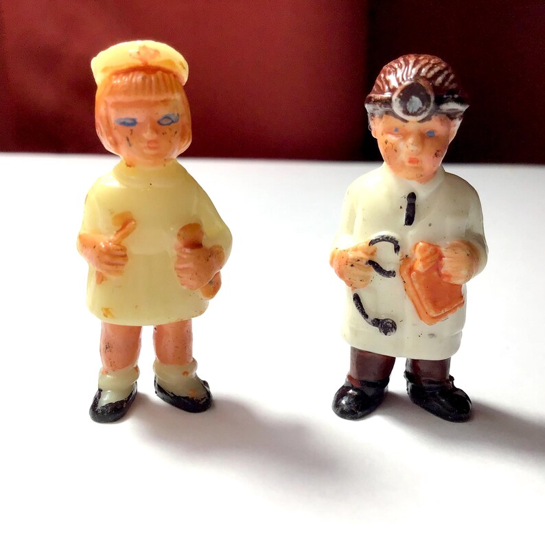 Vintage Mini Nurse & Doctor Cake Toppers - Retro Medical Professional ...
