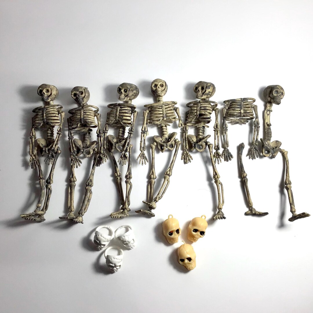 Lot of Halloween Skeletons + Parts, Skull Charms & Skull Rings - Undead ...