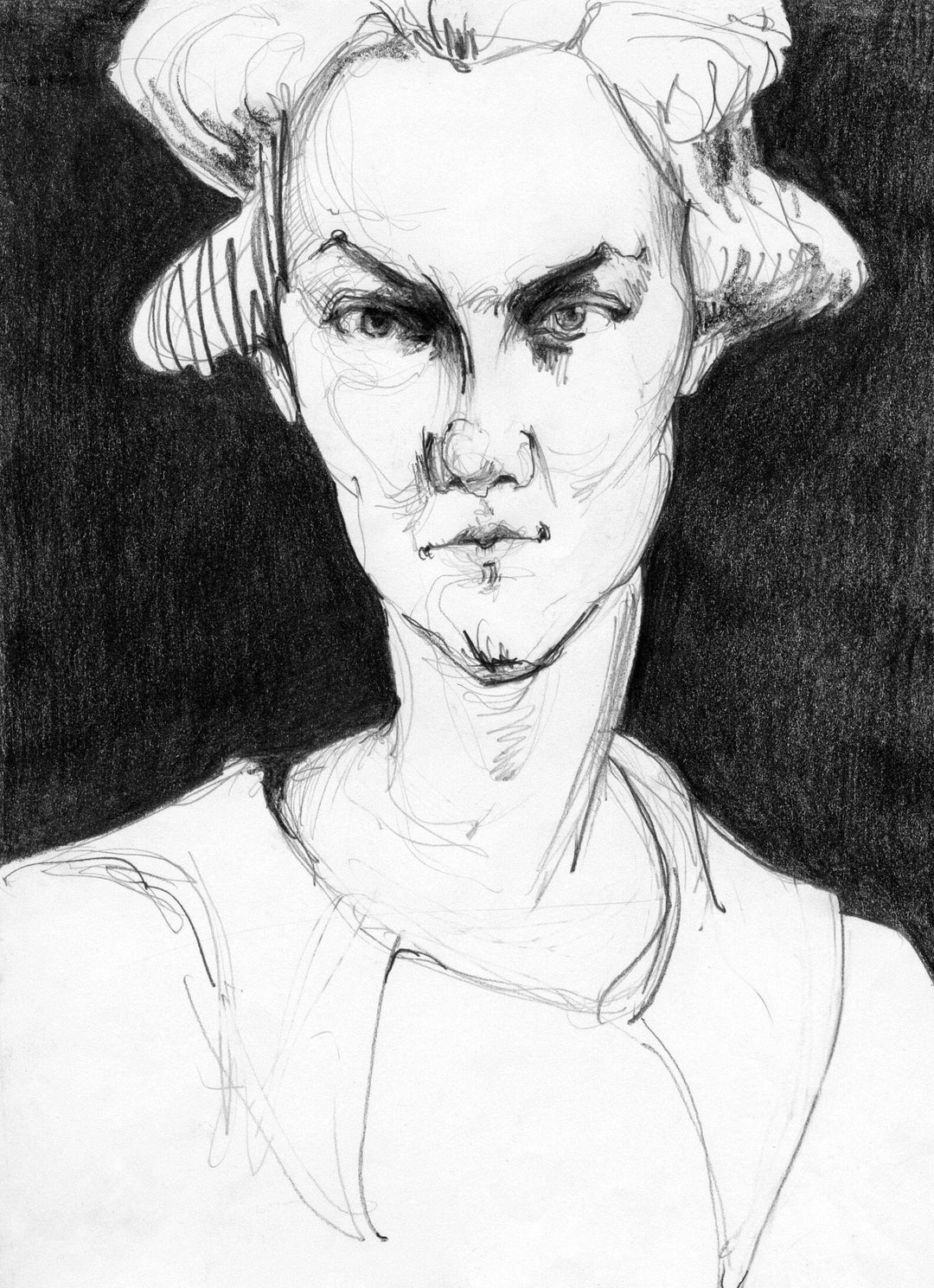 Peter Pan Collar Portrait of a Woman, OOAK Stylized Weird Odd Art ...