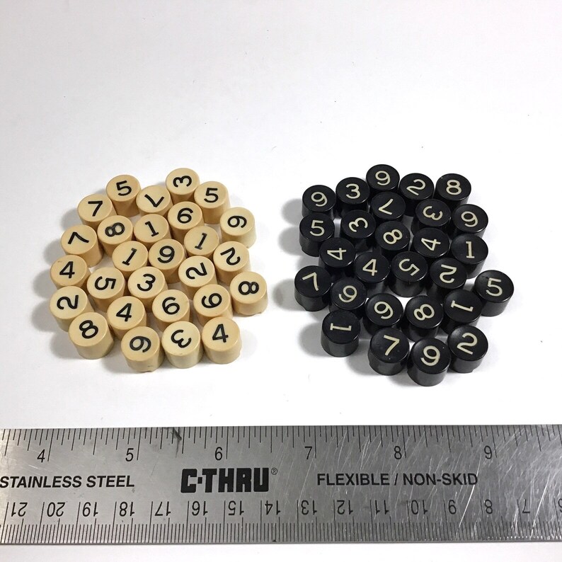 Vintage Victor Champion Adding Machine Number Keys - MCM Black & Ivory ...