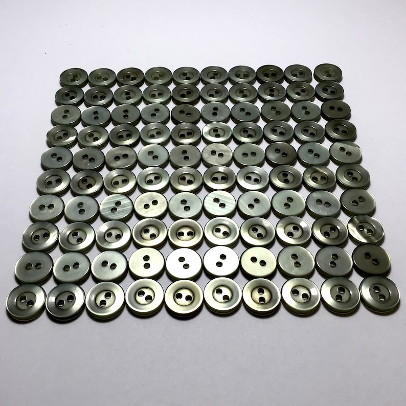 100 Smokey Gray Buttons - Iridescent Gray 2 Hole Plastic Buttons ...