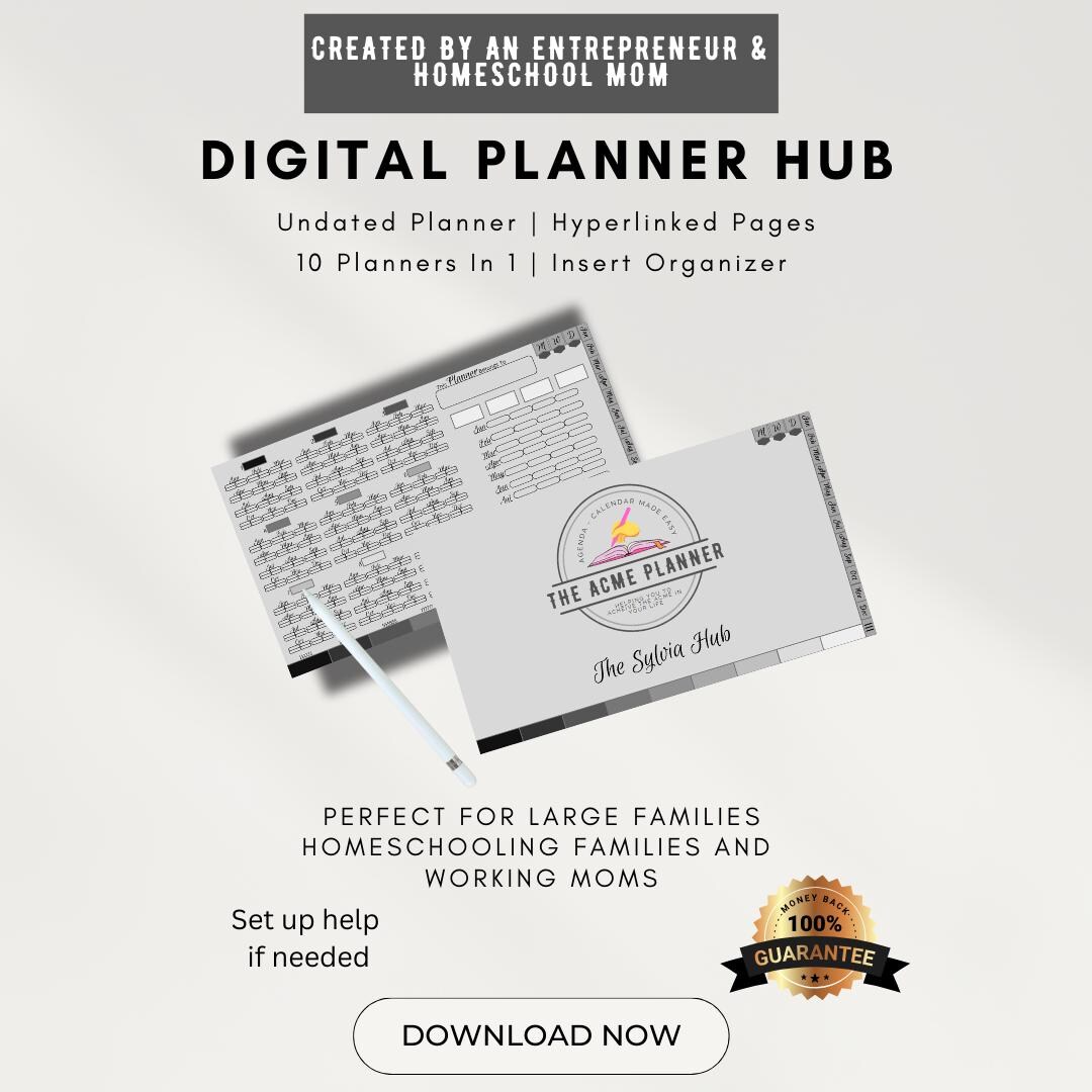 Large Family Homeschool Planner: 10-in-1 Digital Hub (noteshelf ...