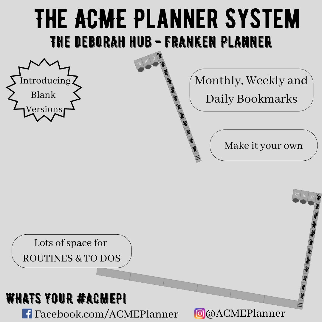 The Deborah Daily Hour Timeblock Layout Blank the ACME Planner System ...