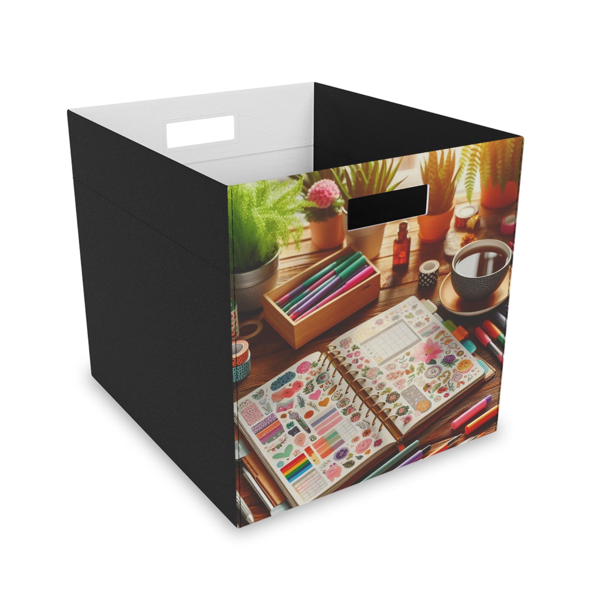 Planner Sticker Storage Box: Felt Organizer for Washi Tape ...