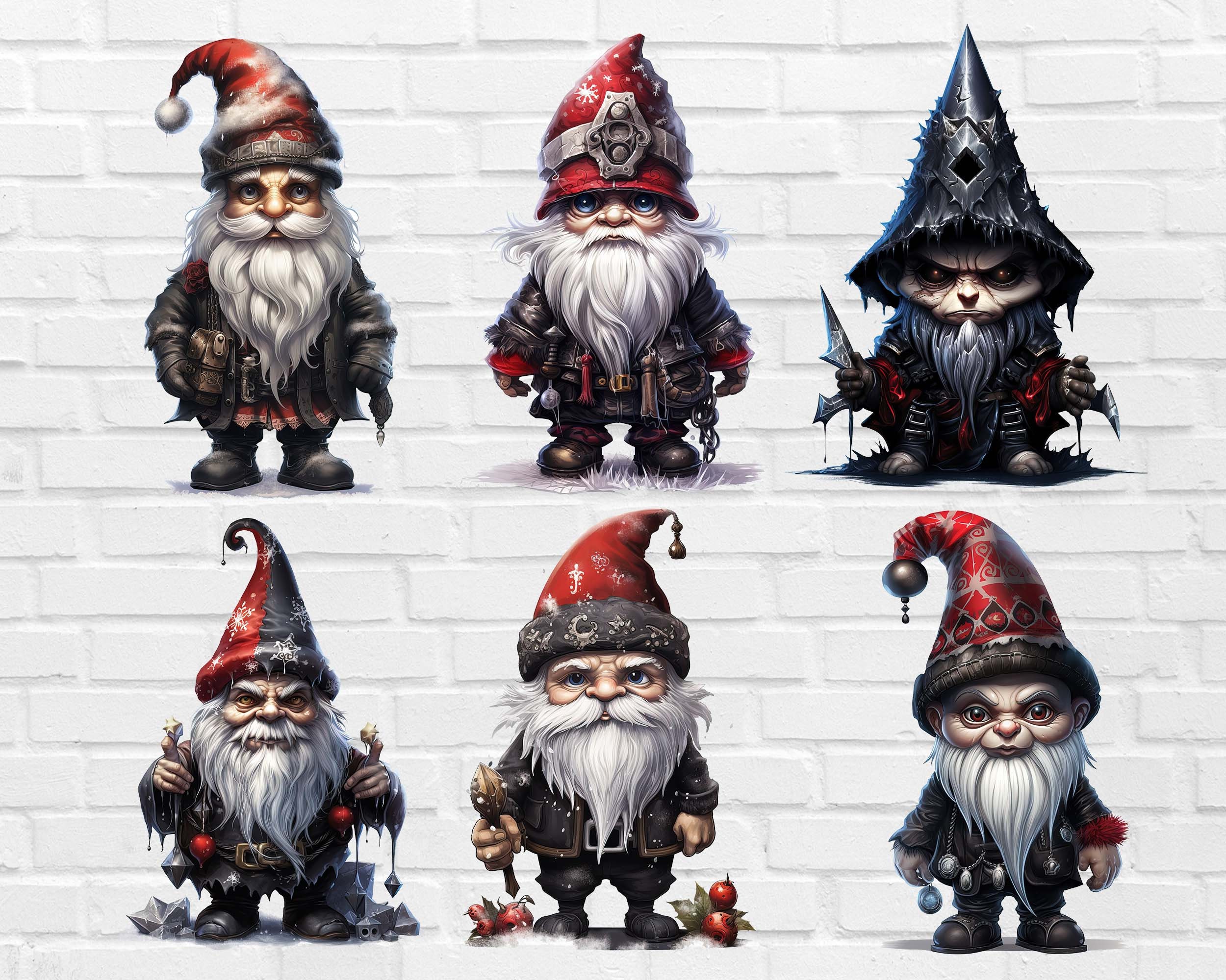 Gothic Christmas Gnomes PNG | Gothic Gnomes PNG | Gothic Gnome Winter ...