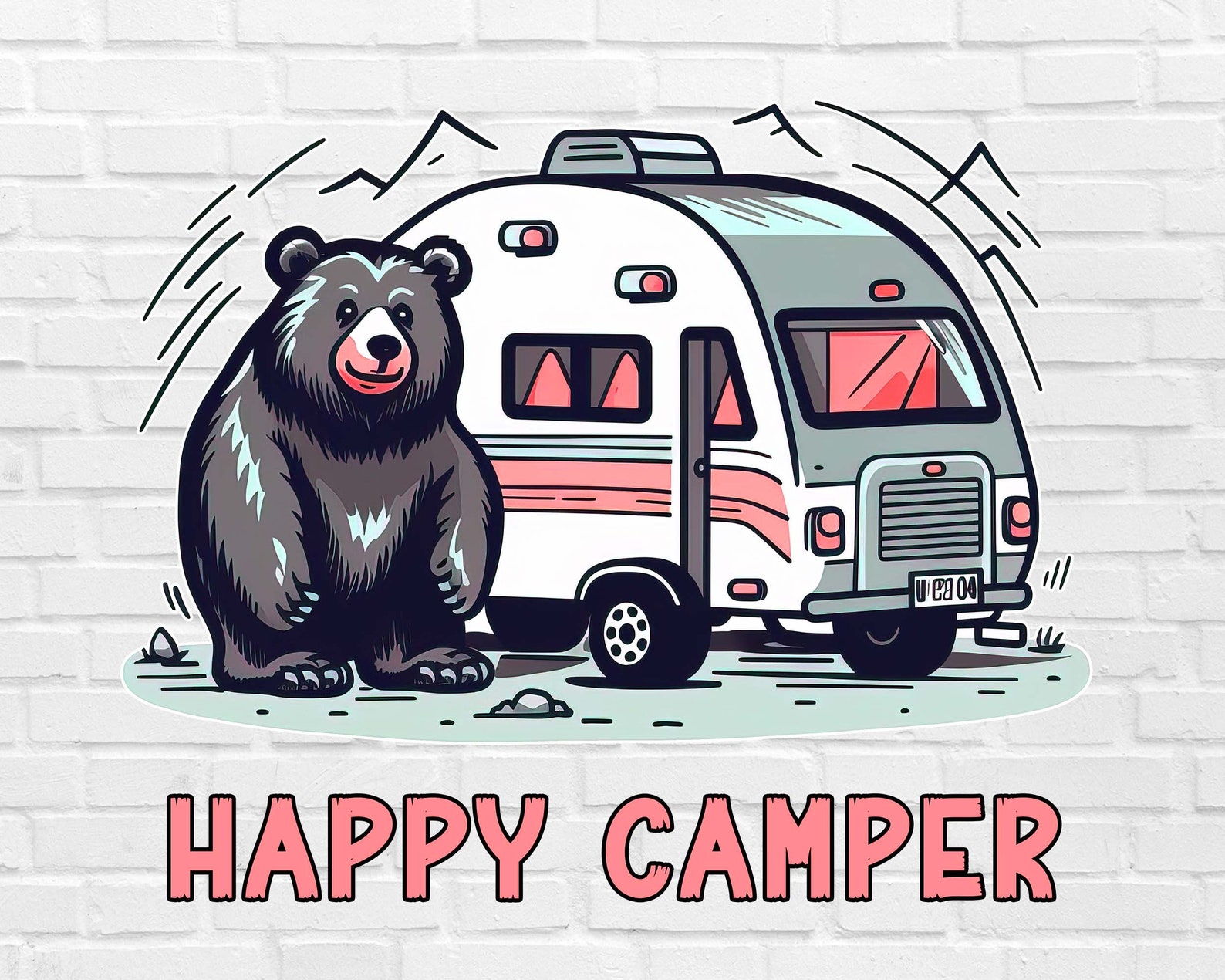 Happy Camper PNG RV Camping PNG Motorhome Caravan Png Camping Crew Png ...