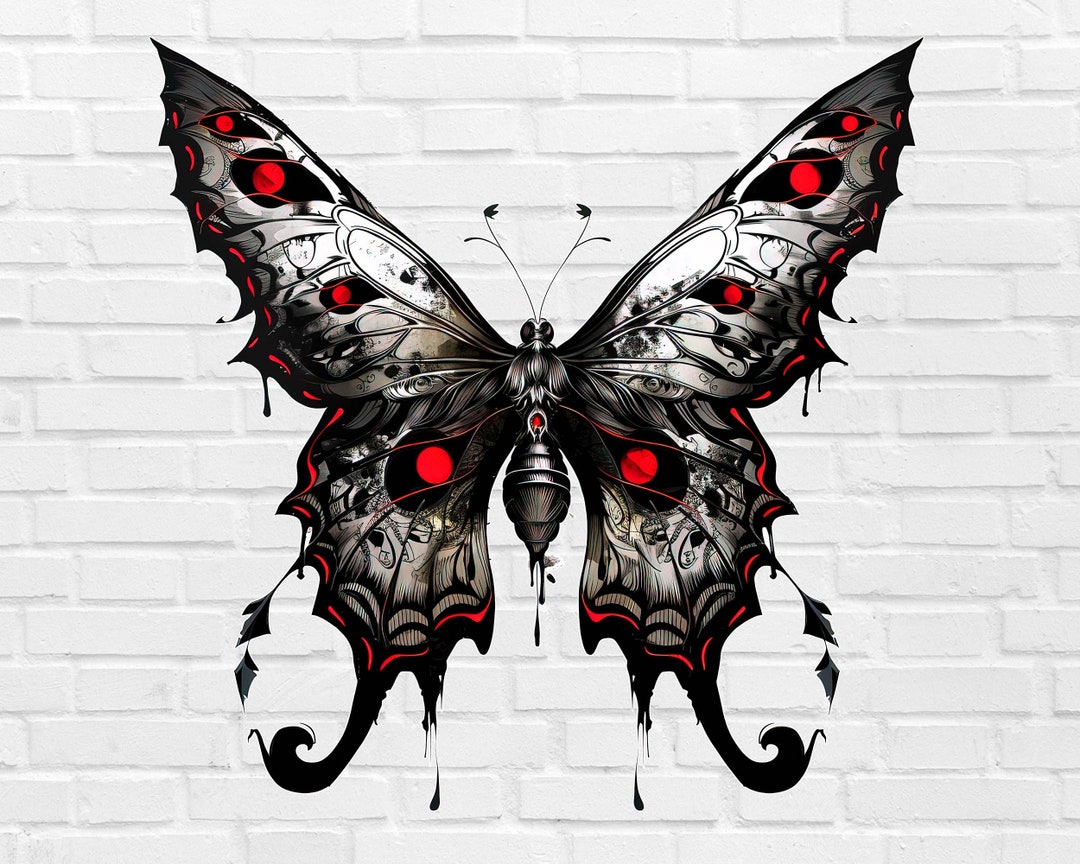 Gothic Butterfly PNG #12 | Monarch Butterfly Tattoo PNG | Skull Png ...