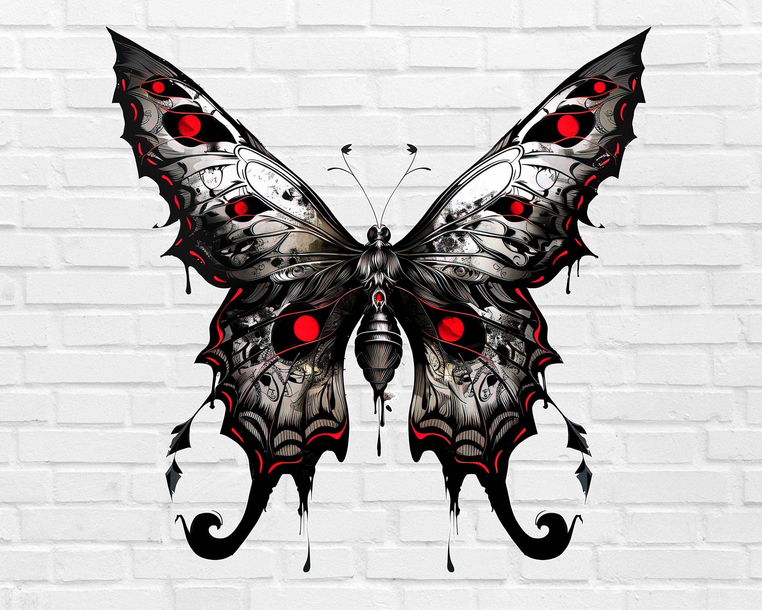 Gothic Butterfly PNG #12 | Monarch Butterfly Tattoo PNG | Skull Png ...