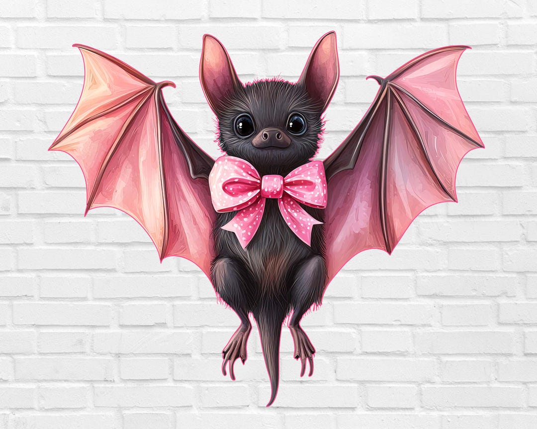 Bat With Pink Coquette Bow PNG | Halloween Gothic Coquette Bow PNG ...