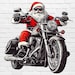 Santa Riding Motorcycle PNG | Santa on a Chopper PNG | Biker Santa PNG ...