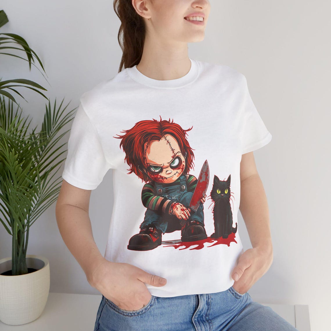 Chucky PNG | Chucky and Black Cat PNG | Funny Halloween PNG | Halloween ...