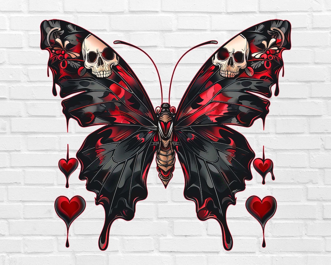 Gothic Butterfly PNG #6 | Monarch Butterfly Tattoo PNG | Skull Png ...