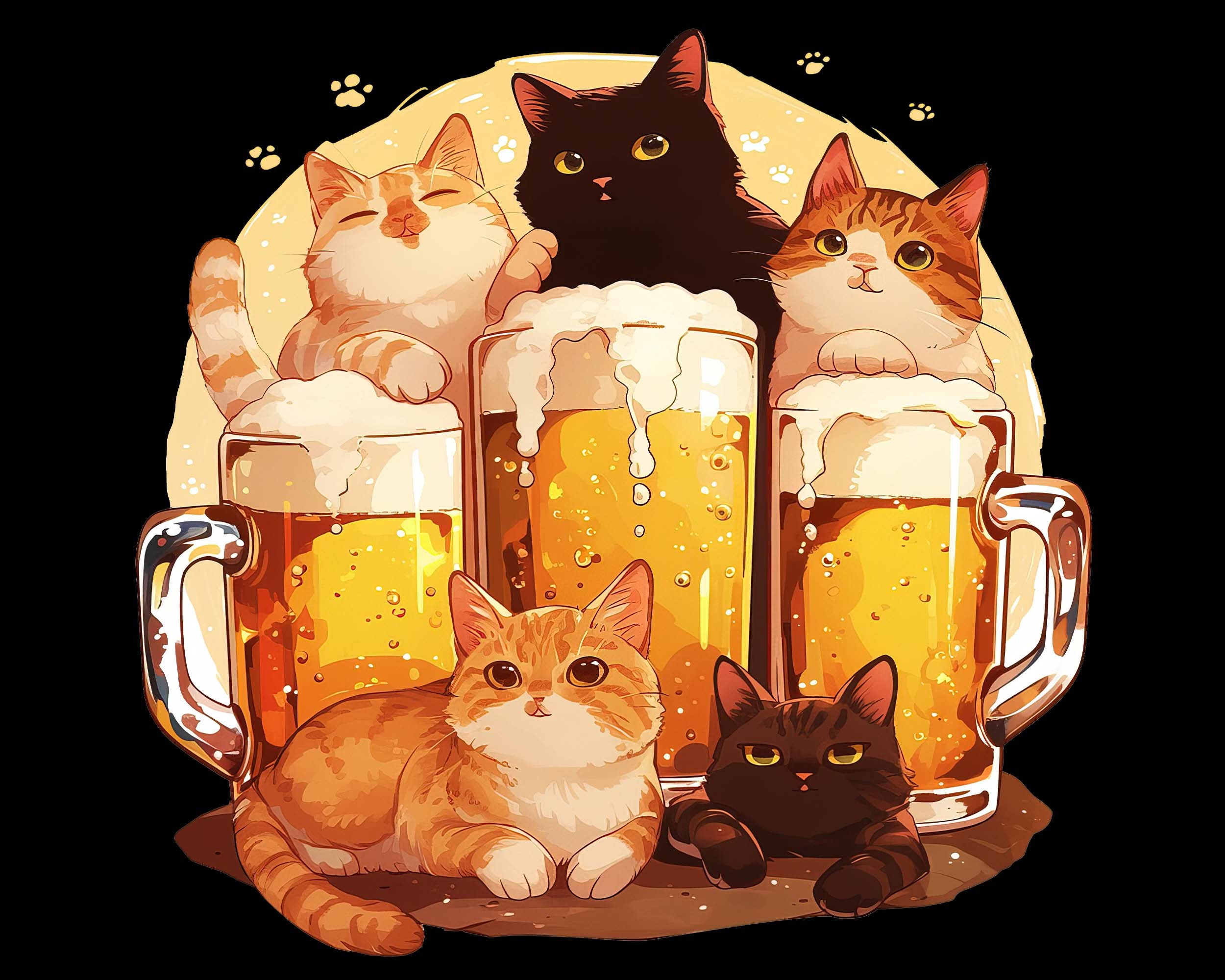 Cats Drinking Beer PNG | Cheers PNG | Funny Beer PNG | Family Beer Png ...