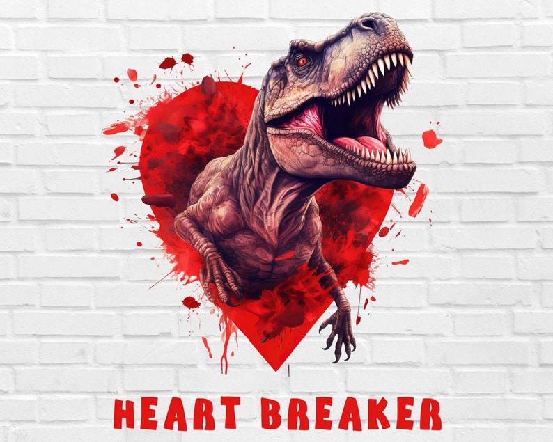 Heart Breaker PNG Valentines Day PNG Trrex Valentines PNG Dino ...