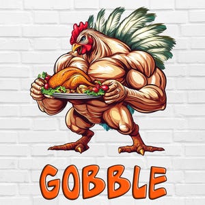 Funny Thanksgiving PNG for Shirt Thanksgiving Gym PNG Muscular Football ...